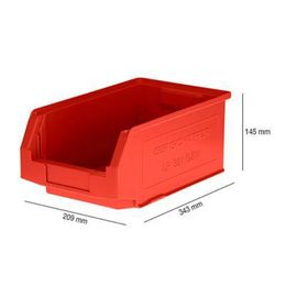 Sch&auml;fer Shop Sichtlagerkasten SSI Sch&auml;fer Serie PROFI LF 321, Polypropylen, L 343 x B 209 x H 145 mm, 7,5 l, rot