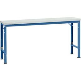 Manuflex Grundtisch UNIVERSAL Spezial, 1750 x 800 mm, Kunststoff lichtgrau, brillantblau