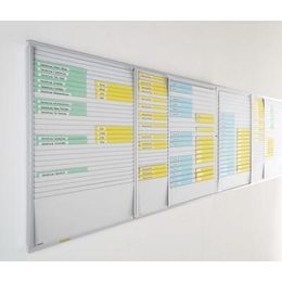 ORGATEX cardplan-Tafel, Metall mit Kunststoff-Einsteckschuppen, DIN A4 hoch/DIN A3 quer, erweiterbar, Alurahmen, 2 F&auml;cher, B 500 x H 440 mm