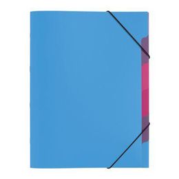 PAGNA Dokumentenmappe Funky School, Gummizugverschluss, 5-teilig, PP, hellblau