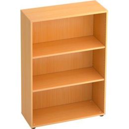 Regal f&uuml;r Anbauwand TARA, 3 Ordnerh&ouml;hen, stapelbar, B 800 x T 330 x H 1144 mm, Buche-Dekor