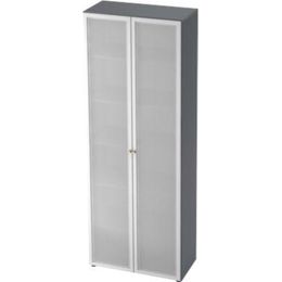 Glast&uuml;renschrank TOPAS LINE, 6 Ordnerh&ouml;hen, B 800 mm, graphit