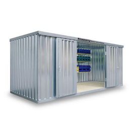 Materialcontainer MC 1500, lackiert, montiert, mit Holzfu&szlig;boden