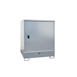Gefahrstoffschrank Bauer GS-3, Stahlblech, unterfahrbar, f&uuml;r 4 x 200 l F&auml;sser, B 1475 x T 1460 x H 1805 mm, grau