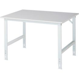 Rau ESD-Arbeitstisch Tom, manuell h&ouml;henverstellbar, 28 mm Spanplatte mit Melaminbelag, bis 500 kg, B 1250 x T 1000 x H 760-1080 mm, lichtgRau