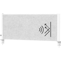 Maul Tisch-Trennwand Maulconnecto Uplight, L 1200 x H 500 mm, LED-Beleuchtung, wei&szlig;