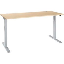 Sch&auml;fer Shop Sch&auml;fer Shop Select Schreibtisch ERGO-T 2.0, elektrisch h&ouml;henverstellbar, Rechteck, T-Fu&szlig;, B 1800 x T 800 x H 715-1205 mm, Ahorn/wei&szlig;alu