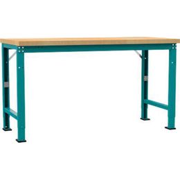 Manuflex Werkbank Profi Spezial, Tischplatte Multiplex, 1750 x 700 mm, wasserblau