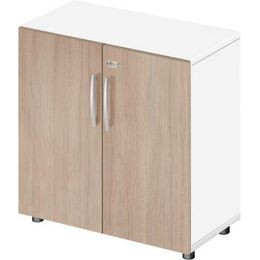 Sch&auml;fer Shop Sch&auml;fer Shop Select Schrank LOGIN, 2 Ordnerh&ouml;hen, B 800 x T 420 x H 788 mm, wei&szlig;/Eiche