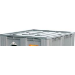 Deckel f&uuml;r CEMO Altbatterie-Boxen 610 l, Hart-Polyethylen (PEHD) grau, B 1215 x T 1015 x H 60 mm