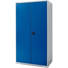 Sch&auml;fer Shop Sch&auml;fer Shop Genius Fl&uuml;gelt&uuml;renschrank FS, Stahl, mit Bel&uuml;ftungsl&ouml;chern, B 1055 x T 620 x H 1950 mm, 5 OH, Wei&szlig;alu/Enzianblau, bis 500 kg