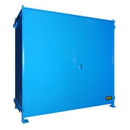 Regalcontainer Bauer CEN 29-2, Stahl, Doppelfl&uuml;geltor, B 3175 x T 1480 x H 2980 mm, blau