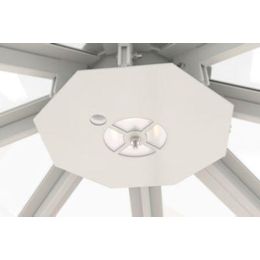 LED-Beleuchtung f&uuml;r Achteck-Raucherpavillon Modell Paris, Lichtfarbe neutralwei&szlig;, 11 W, IP65, Platte verk.wei&szlig; RAL 9016