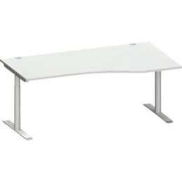 Sch&auml;fer Shop Sch&auml;fer Shop Genius Freiformschreibtisch MODENA FLEX, Ansatz rechts, Breite 1800 mm, lichtgrau