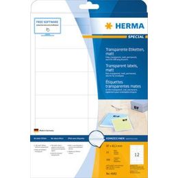 Herma Transparente matte Folien-Etiketten Nr. 4682 auf DIN A4-Bl&auml;ttern, 300 Etiketten, 25 Bogen