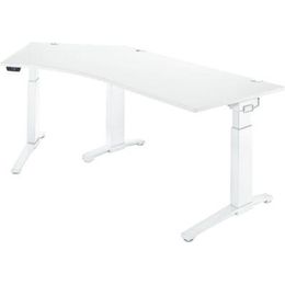 Sch&auml;fer Shop Sch&auml;fer Shop Genius Schreibtisch ERGOSTYLE S, 135&deg;, einstufig, elektrisch h&ouml;henverstellbar, Ansatz links, C-Fu&szlig;, B 2165 x T 800 x H 715-1182 mm, inkl. Memory Master, wei&szlig;/wei&szlig;