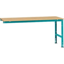 Manuflex Ansatztisch UNIVERSAL Standard, Tischplatte Multiplex, 2000x1000, wasserblau