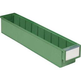 Schubladenbox treston BiOX 5010, 2,4 l, temperatur- & chemiebest&auml;ndig, Etikett & Schutzschild, B 92 x T 500 x H 82 mm, Biokunststoff, gr&uuml;n