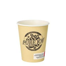 Coffee to go Becher Papstar Pure Joy, Einweg, 0,2 l, &Oslash; 80 x H 92 mm, FSC&reg;-zertifizierte Pappe, cremefarben, 50 St&uuml;ck