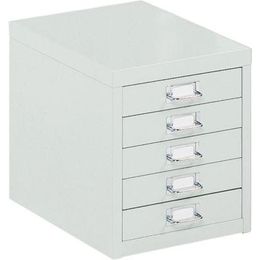 Schubladenschrank DIN A4, mit 5 Schubladen, 330 mm hoch, lichtgrau