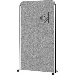 Mobiles Maul Stellwandsystem Maulcocoon Akustik, B 1000 x H 1800 mm, dunkelgraue Oberfl&auml;che, silber
