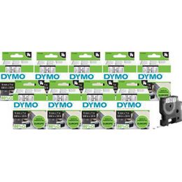 Dymo&reg; Schriftband-Sparset 40913, Typ D1, 7 m x 9 mm, UV-best&auml;ndig, rei&szlig;fest, schwarz/wei&szlig;, 10 St&uuml;ck