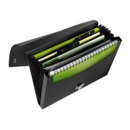 Leitz&reg; Dokumentenmappe Recycle, A4, bis 250 Blatt, 5 F&auml;cher & Ablagefach, blickdicht, 100 % recycelbar, Blauer Engel, Kunststoff, schwarz