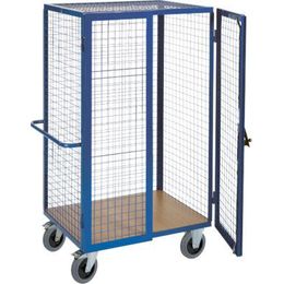 Sch&auml;fer Shop Gitter-Schrankwagen, 1150 x 750 x 1800 mm, mit abschlie&szlig;barer Doppelfl&uuml;gelt&uuml;r