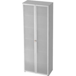 Glast&uuml;renschrank TOPAS LINE, 6 Ordnerh&ouml;hen, B 800 mm, lichtgrau