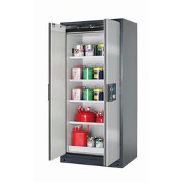 Sicherheitsschrank Typ 90 ASECOS Q-PEGASUS-90, Fl&uuml;gelt&uuml;ren mit Schlie&szlig;-Automatik, Einhandbedienung, Front ASECOS Silber, B 893 x T 615 x H 1953 mm