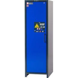ASECOS Akku-Ladeschrank Typ 90 ION-CHARGE-90, 5 Schlie&szlig;f&auml;cher, B 599 x T 615 x H 1953 mm, Anthrazitgrau/Enzianblau