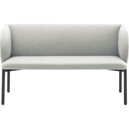 Sofa Leyform LIV, 2-Sitzer, rechteckig, B 1270 x T 620 x H 740 mm, mit Armlehnen & Gleitern, Stoffbezug, hellgrau