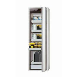 Sicherheitsschrank Typ 90 ASECOS S-PHOENIX-90, Faltt&uuml;r mit T&uuml;rfeststellanlage, Anschlag rechts, Front Lichtgrau, B 596 x T 616 x H 1968 mm