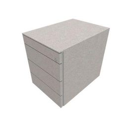 Rollcontainer SOLUS PLAY, 1+ 3 Sch&uuml;be, grifflos, B 430 x T 600 x H 562 mm, Ceramic grey