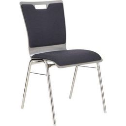 Sch&auml;fer Shop Sch&auml;fer Shop Select Stapelstuhl Grau, stapelbar bis 10 St&uuml;ck, desinfektionsmittelbest&auml;ndig, Sitz-/R&uuml;ckenpolster, B 430 x T 410 x H 450 mm, Holz & Stahl