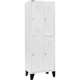 Sch&auml;fer Shop Sch&auml;fer Shop Select Kleiderspind, mit 2 x 2 Abteilen, 300 mm, mit F&uuml;&szlig;en, Drehriegelverschluss, T&uuml;r lichtgrau