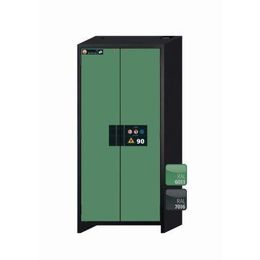 Sicherheitsschrank Typ 90 ASECOS Q-CLASSIC-90, Fl&uuml;gelt&uuml;ren, Front Resedagr&uuml;n, B 893 x T 615 x H 1953 mm