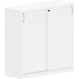 Schiebet&uuml;renschrank BEXXSTAR, 3 Ordnerh&ouml;hen, H 1155 mm, wei&szlig;