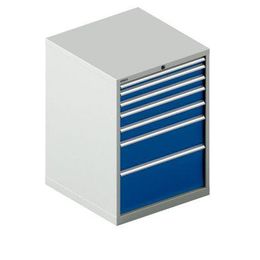 Sch&auml;fer Shop Sch&auml;fer Shop Select Schubladenschrank WSK 54-36, Stahl, 7 Sch&uuml;be, bis 75 kg, B 1023 x T 725 x H 1000 mm, lichtgrau/enzianblau