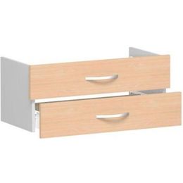 Schubladeneinsatz ALICANTE, 2 Sch&uuml;be = 1 Set, B 800 x T 400 x H 384 mm, Buche-Dekor