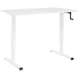 Schreibtisch Multiflex, manuell h&ouml;henverstellbar mit Kurbel, B 1200 x T 800 x H 700-1180 mm, wei&szlig;/wei&szlig;