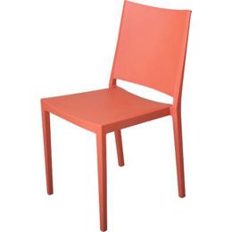 Konferenzstuhl Florence, stapelbar bis 4 St&uuml;ck, UV- & wasserbest&auml;ndig, Sitzh&ouml;he 460 mm, L 560 x B 460 x H 820 mm, Polypropylen, ziegelrot, 4 St&uuml;ck
