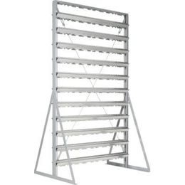 St&auml;nderregal, 2-seitig best&uuml;ckbar, 22 Reihen, ohne Sichtlagerk&auml;sten, B 1145 x T 800 x H 1950 mm, Stahl, anthrazitgrau RAL 7016