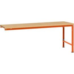 Manuflex Ansatztisch UNIVERSAL Spezial, Tischplatte Multiplex, 2000x1000, rotorange