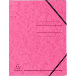 Exacompta Eckspannmappe, DIN A4, mit Gummizug, beschriftbar, Colorspan-Karton, 355 g/m&sup2;, rosa