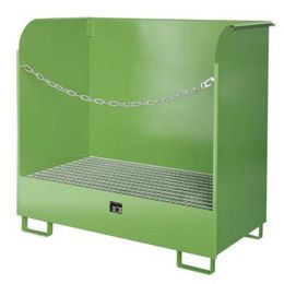 Gefahrstoff-Depot Typ GD-A Bauer, Stahl, L 1420 x B 750 x H 1370 mm, Auffangvolumen 220 Liter, resedagr&uuml;n RAL 6011