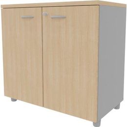 Anstell-Fl&uuml;gelt&uuml;renschrank ARLON OFFICE, B 800 x T 450 x H 730 mm, Eiche-Dekor