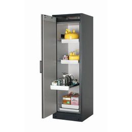 Sicherheitsschrank Typ 90 ASECOS Q-PEGASUS-90, Fl&uuml;gelt&uuml;r mit Schlie&szlig;-Automatik, Anschlag links, Front ASECOS Silber, B 599 x T 615 x H 1953 mm