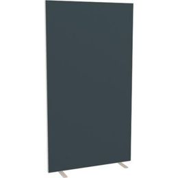 Design-Trennwand PAPERFLOW, Stoffbespannung anthrazit, schwer entflammbar gem&auml;&szlig; DIN 4102 (B1), desinfektionsmittelbest&auml;ndig, B 940 x T 390 x H 1740 mm