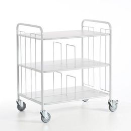 ROLLCART B&uuml;rowagen doppelseitig mit Trenngitter, 940 x 650 mm
